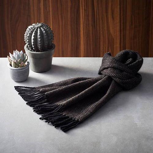 武州織技 スピニングモード カシミヤマフラー (ヘリンボン(ブラウン)) K11009116(代引不可)【送料無料】