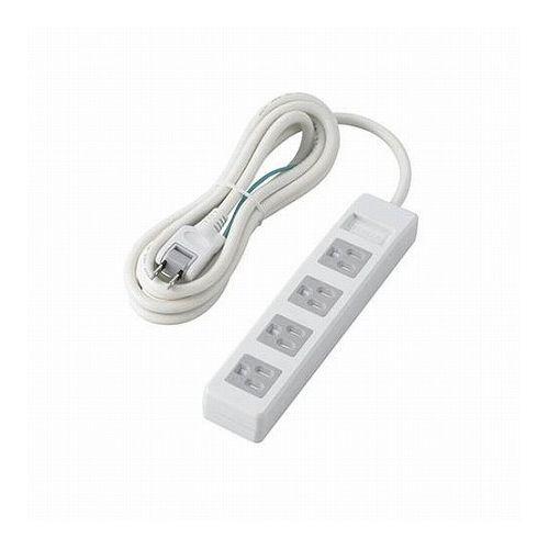 5個セットエレコム 3pinタップ/ホコリシャッター付/4個口/2.5m/ホワイト T-T1C-3425WHX5(代引不可)【送料無料】
