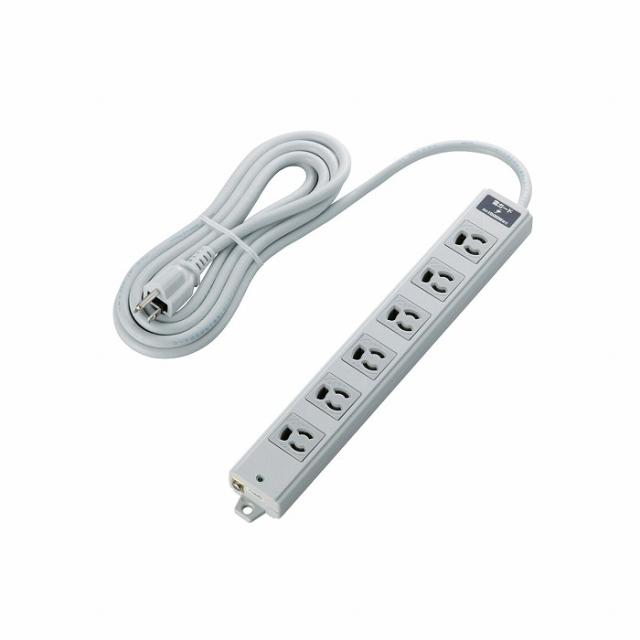 エレコム 工事・物件に最適な3ピン 熱に強い 雷ガード マグネット付 電源タップ 6個口 3m グレー T-WRMK3630LG/RS(代引不可)【送料無料】