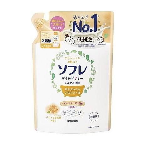 【単品18個セット】 ソフレ マイルド・ミー ミルク入浴液 ふんわり金木犀の香り つめかえ用 600mL バスクリン(代引不可)【送料無料】