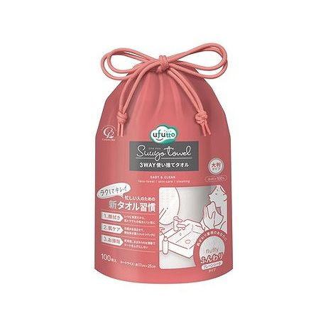 【単品15個セット】 うふっと スウヨタオルふんわり大判ロールタイプ100枚(代引不可)【送料無料】