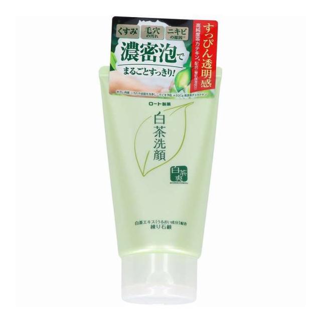 【単品16個セット】 ロート製薬 白茶爽 白茶練り石鹸 120g クレンジング 洗顔(代引不可)【送料無料】