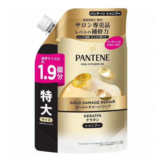 【単品12個セット】 P&Gジャパン パンテーンゴールドダメージリペアシャンプーつめかえ特大サイズ 500G(代引不可)【送料無料】