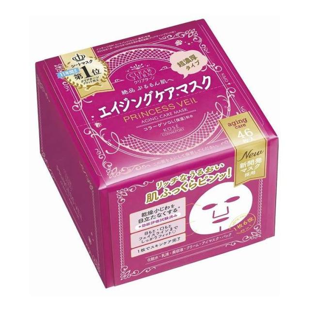 【単品12個セット】 コーセーコスメポート クリアTプリンセスヴェールエイジングケアマスク46 化粧品 46枚(代引不可)【送料無料】