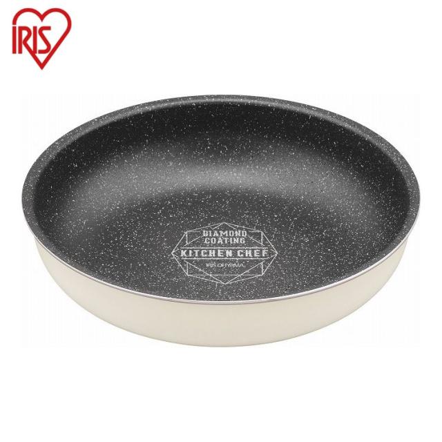 アイリスオーヤマ ダイヤモンドコートパン IHフライパン26cm DCI-T26F アイボリー フライパン 26cm IRIS OHYAMA(代引不可)【送料無料】の通販はau PAY ...