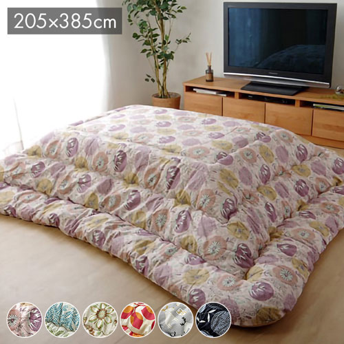 こたつ布団 長方形大 国産 花柄 掛け単品 ピンク 約205×385cm アリス(代引不可)【送料無料】