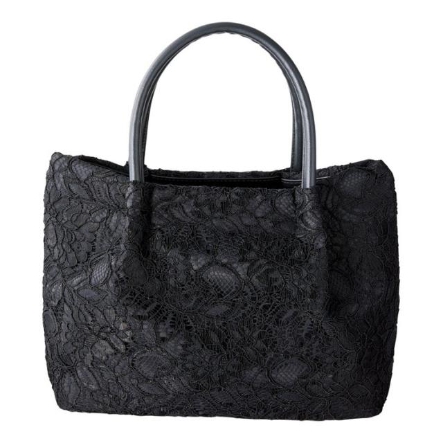 日本製レース手さげ(ブラック) バッグ UM-10000BK(代引不可)【送料無料】