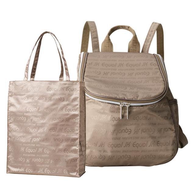 軽量ジャカードリュック&トートバッグ ジュンコ コシノ イコール ブランドバッグ JKMT-20S BEIGE(代引不可)【送料無料】