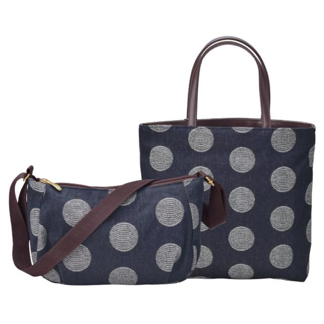ドット柄バッグセット(ネイビー) レーヌネイビー バッグ RLM-8500/6500SET(代引不可)【送料無料】