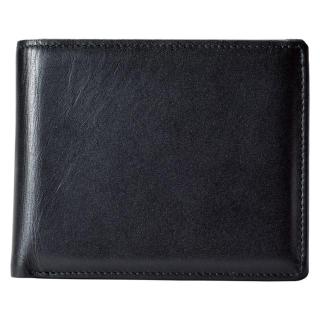 日本製牛革中べら付き札入れ(ブラック) 財布 K18-242(代引不可)【送料無料】