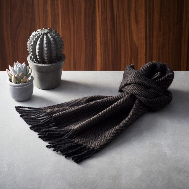 スピニングモード カシミヤマフラー (ヘリンボン(ブラウン)) 武州織技 スカーフ SPU20040H(代引不可)【送料無料】