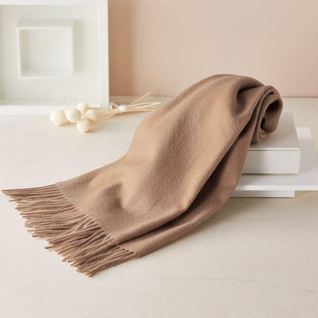 カシミヤストール(ベージュ) スカーフ KR14H(代引不可)【送料無料】