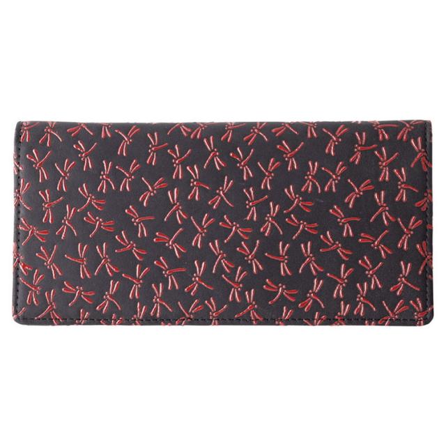 かぶせ長財布(トンボ) 印伝 財布 S-ID153112RD(代引不可)【送料無料】
