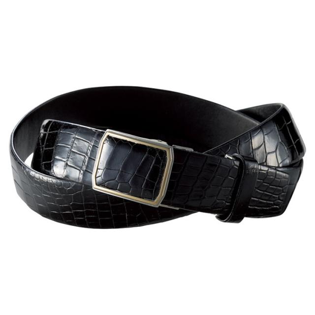 ワニベルト(ブラック) マイスター匠 ベルト MK104(代引不可)【送料無料】