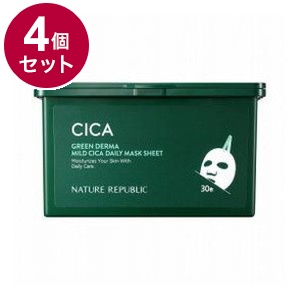【単品4個セット】 GREEN DERMA グリーンダーマ CICAデイリーシートマスク 30枚【送料無料】