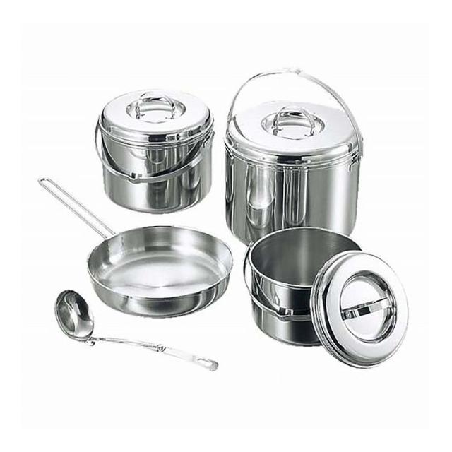 3層鋼キャンピングクッカーLセット バッグ付 M-8601 パール金属【送料無料】