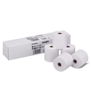 （まとめ） カシオ CASIO 電子レジスター用 ロールペーパー 紙幅58mm 107ER用 RP-5860X5 1パック（5個） 【×10セット】（代引不可）