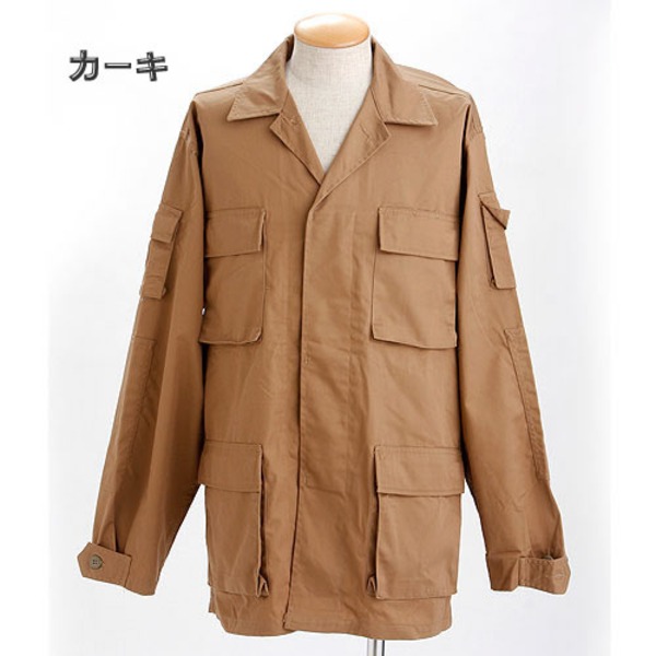アメリカ軍使用BDUジャケット JB001YN カーキ Lサイズ 【レプリカ】（代引不可）