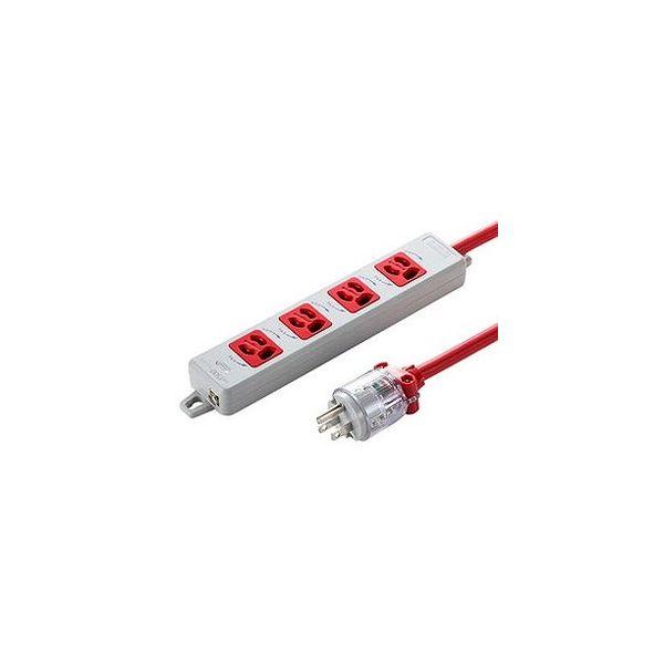 サンワサプライ 医用接地プラグ付き電源タップ 緊急用 3P4個口 5m TAP-HPM4-5R(代引不可)【送料無料】