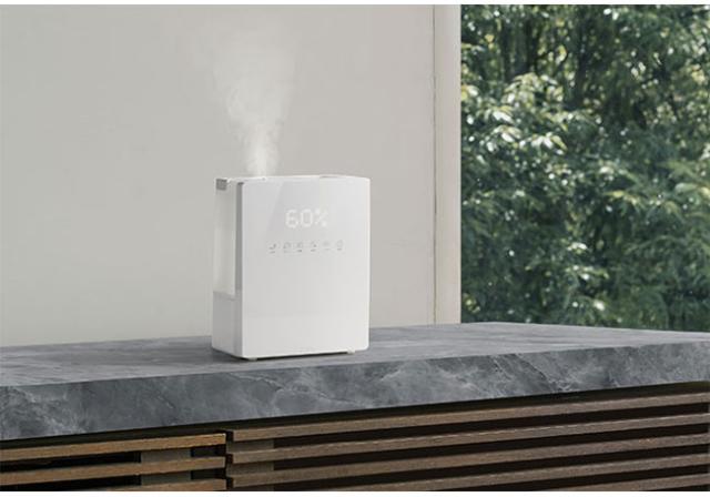 上部給水加湿器 スクエアミスト 4.2L 最大11畳 ハイブリッド式 3段階 湿度コントロール 減灯 消灯 省エネ 節電 抗菌カートリッジ 超音波×ヒーター THREEUP スリーアップ【送料無料】