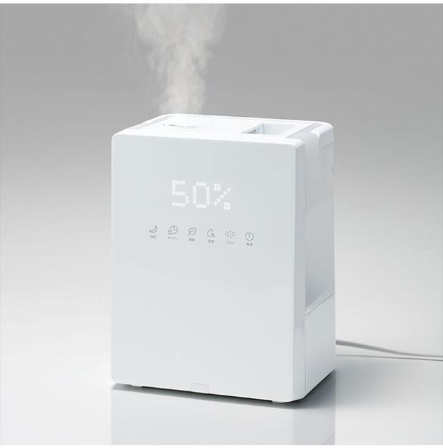 上部給水加湿器 スクエアミスト 4.2L 最大11畳 ハイブリッド式 3段階 湿度コントロール 減灯 消灯 省エネ 節電 抗菌カートリッジ 超音波×ヒーター THREEUP スリーアップ【送料無料】