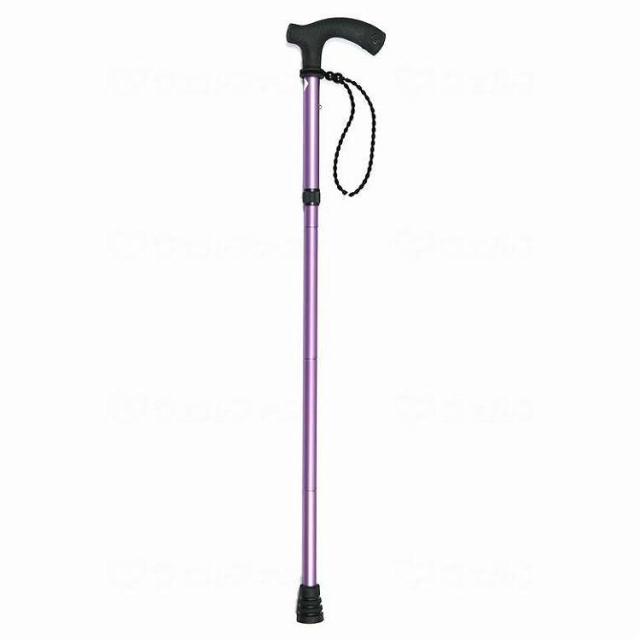 マルトク 折りたたみ調節式杖「るんるん」/パープル/-(代引不可)【送料無料】