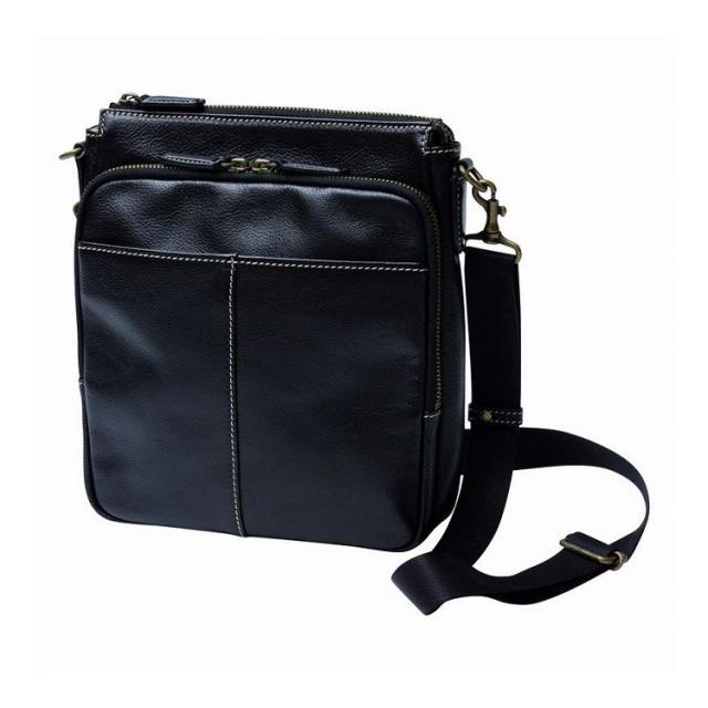 良品工房 日本製牛革縦型ショルダーバッグ T15-304B(代引不可)【送料無料】