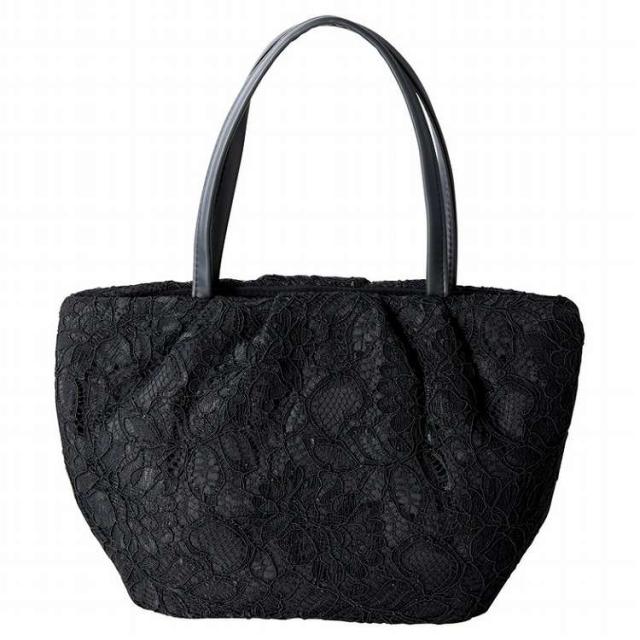 福井県産レース手さげブラック MUM-8002BK(代引不可)【送料無料】