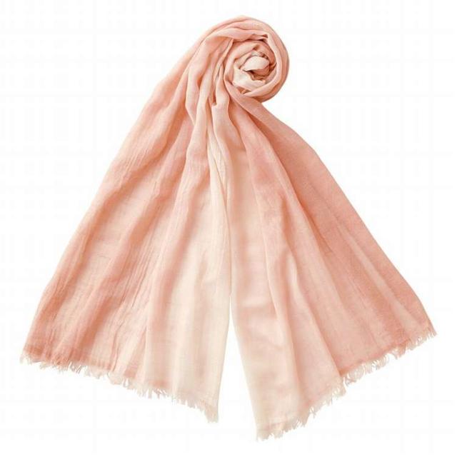 天然草木染 オーガニックコットン カシミヤ混ストール KSU10020PK ピンクすおう(代引不可)【送料無料】