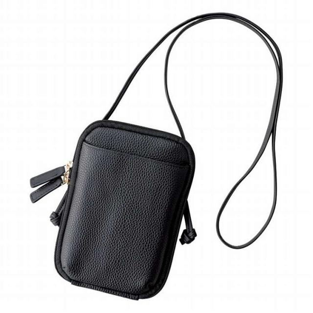 牛革スマホポーチ 5067-01 ブラック(代引不可)【送料無料】