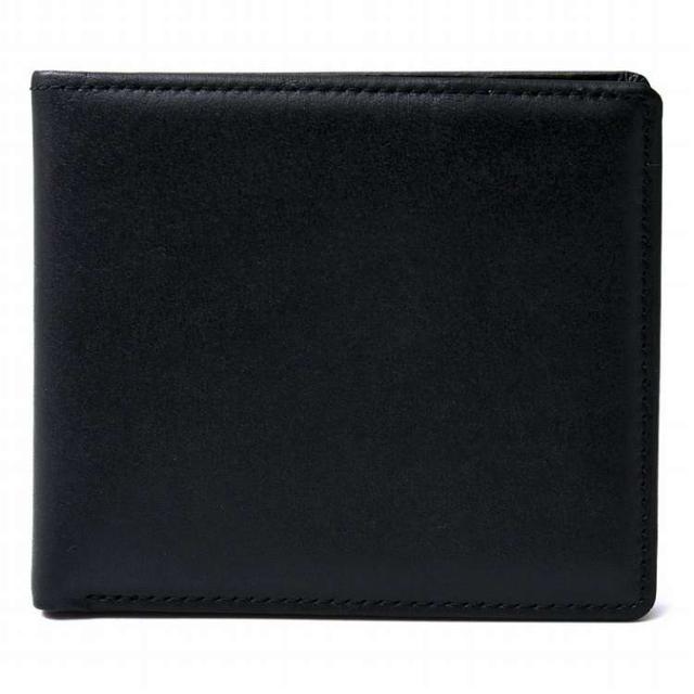 良品工房 日本製牛革二つ折り財布ブラック K18-245(代引不可)【送料無料】