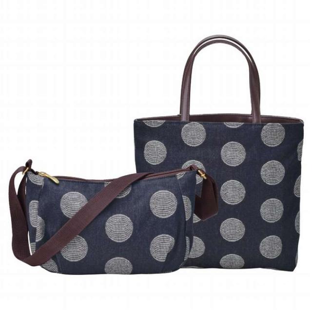 レーヌネイビー ドット柄バッグセットネイビー RLM-8500/6500SET(代引不可)【送料無料】