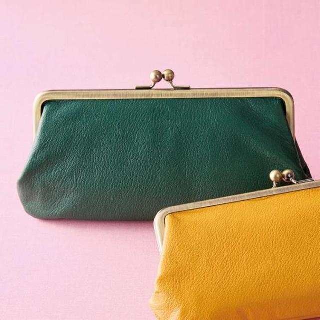 牛革親子がま口長財布 8184-03 グリーン(代引不可)【送料無料】