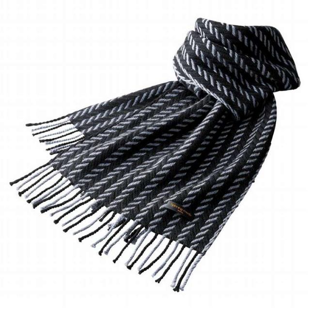 武州織技 カシミヤ混ウールマフラー SPU15245H(代引不可)【送料無料】