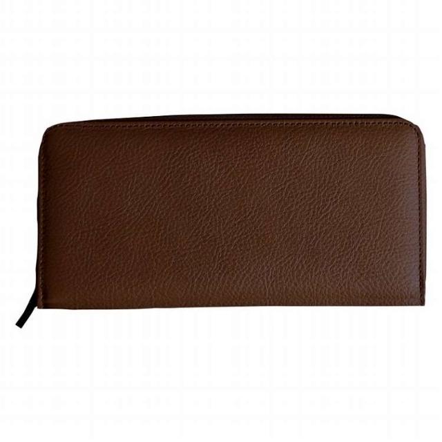 姫路レザー 牛革ラウンドファスナー長財布 MY19202-BR チョコ(代引不可)【送料無料】