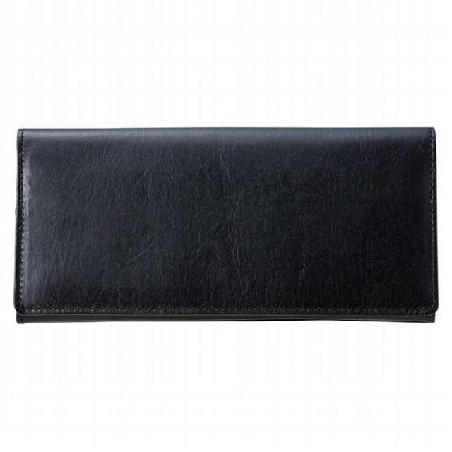 オイルレザーバイカラー長財布 8192-01 ブラック(代引不可)【送料無料】