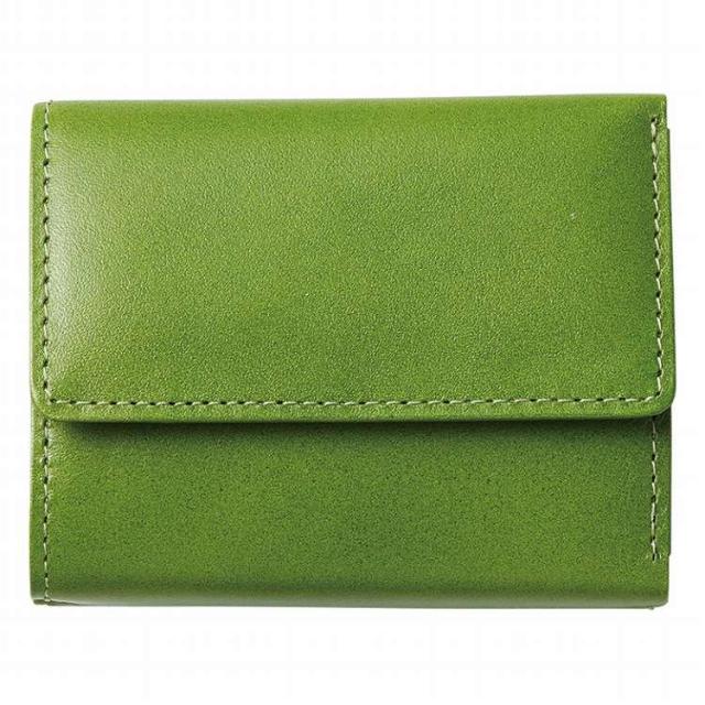 オイルレザーコンパクト三つ折り財布 8202-03 グリーン(代引不可)【送料無料】