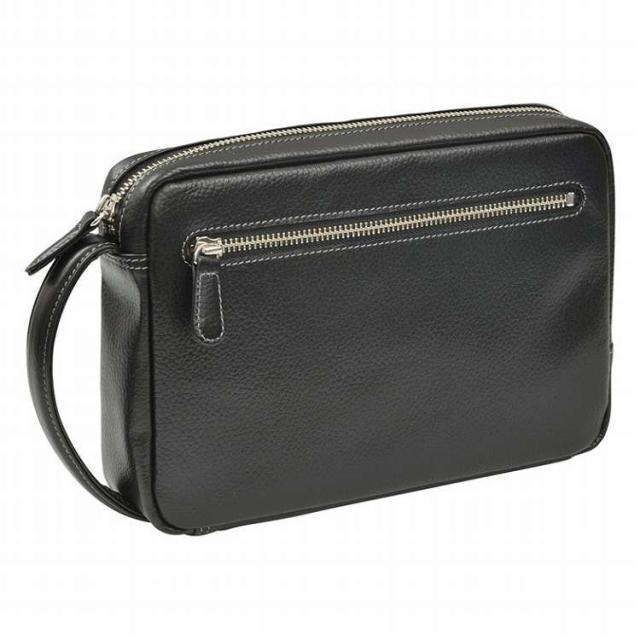 良品工房 日本製牛革手作りメンズポーチブラック B1103-300B(代引不可)【送料無料】