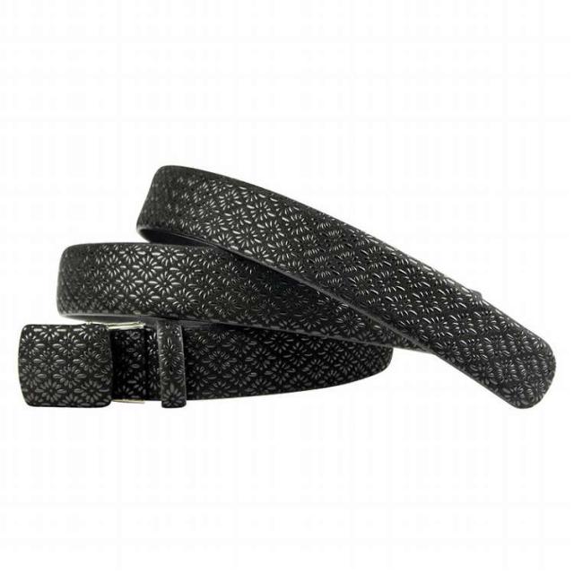 印伝紳士ベルトブラック 3276-01(代引不可)【送料無料】
