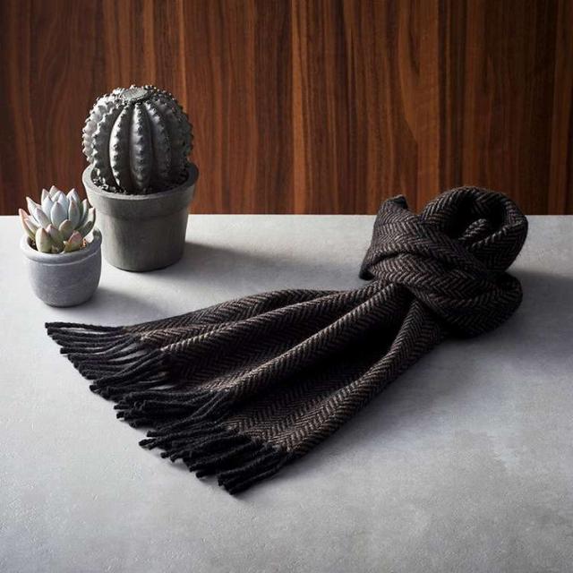 武州織技 スピニングモード カシミヤマフラー ヘリンボンブラウン SPU20040H(代引不可)【送料無料】