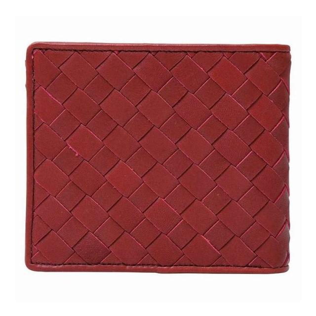 良品工房 日本製編込み二つ折財布 J17-232RE レッド(代引不可)【送料無料】
