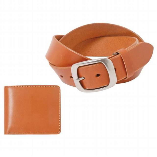 made in underground osaka.japan 栃木レザー ベルト&ヌメ革折財布ブラウン OJ-2250(代引不可)【送料無料】