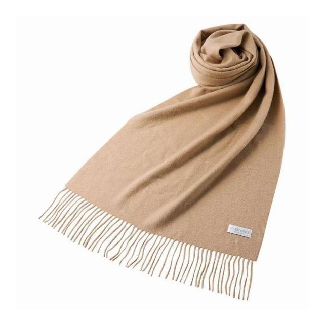 カシミヤストール綾織ベージュ KR15H(代引不可)【送料無料】