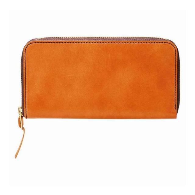 手塗りオイルレザー ラウンド長財布 8167-06 ブラウン(代引不可)【送料無料】