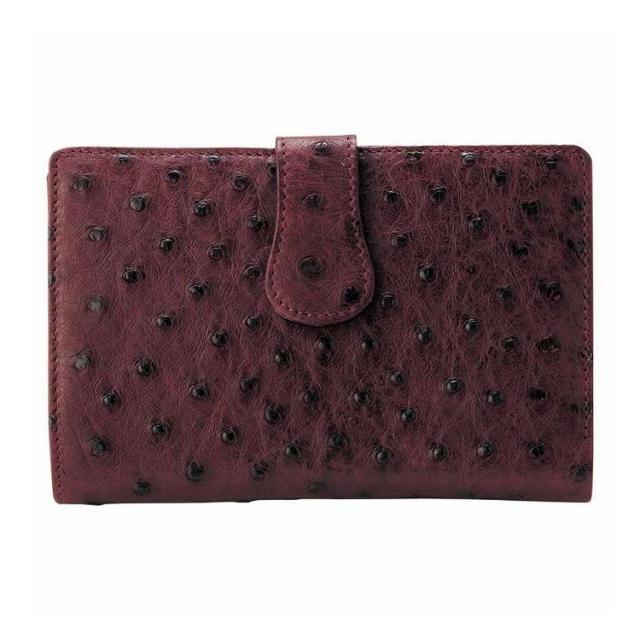 オストリッチ横長ベルト付財布 S-NO8500043WIN ワイン(代引不可)【送料無料】