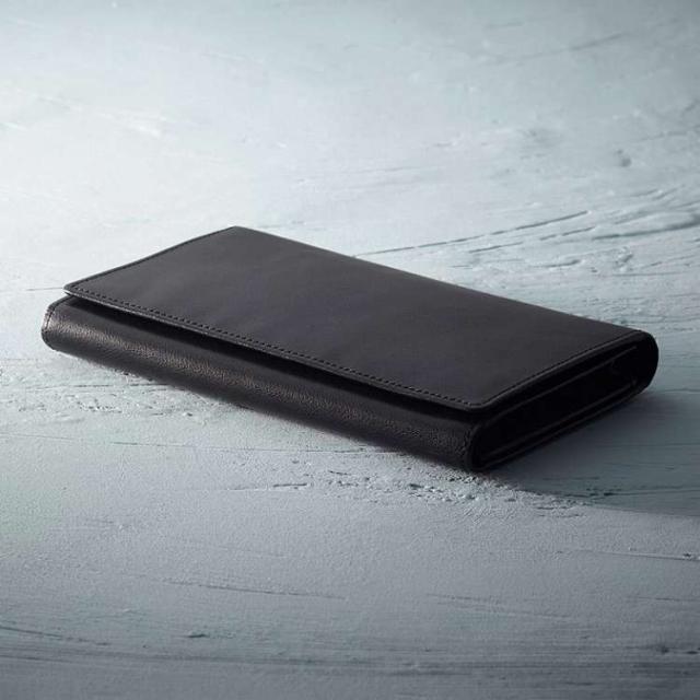 ソフトオイルレザー カード24枚収納財布ブラック 8157-01(代引不可)【送料無料】