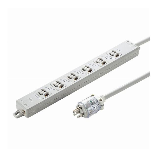 医用接地プラグ付き電源タップ TAP-HPM6-3W(代引不可)【送料無料】
