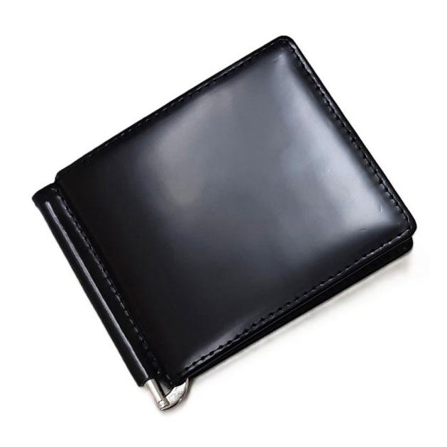 Maturi マトゥーリ コードバン 馬革 牛革 マネークリップ MR-502 BK/BE ブラックベージュ【送料無料】