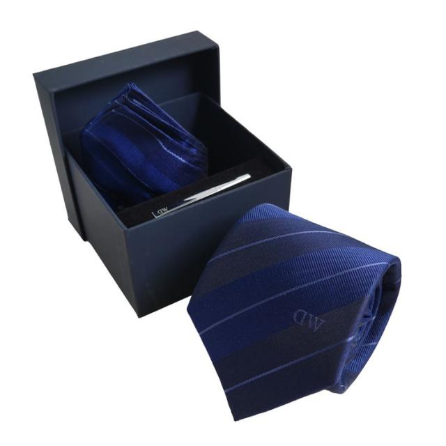 ダニエルウェリントン ネクタイ&タイバー&カフス 3点セットNAVY DW02800005(代引不可)【送料無料】