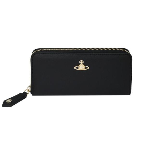 ヴィヴィアンウエストウッド 財布 Vivienne Westwood SAFFIANO 51050023-L001N ラウンドファスナー長財布 20223 N403 BLACK(代引不可)【送料無料】